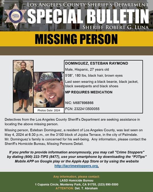 Los Angeles County Sheriff Seeks Public's Help Locating Missing Person ...
