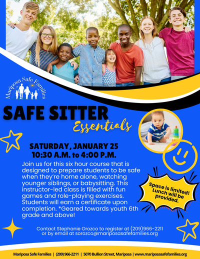 Mariposa Safe Families to Offer Safe Sitter Training Course for ...