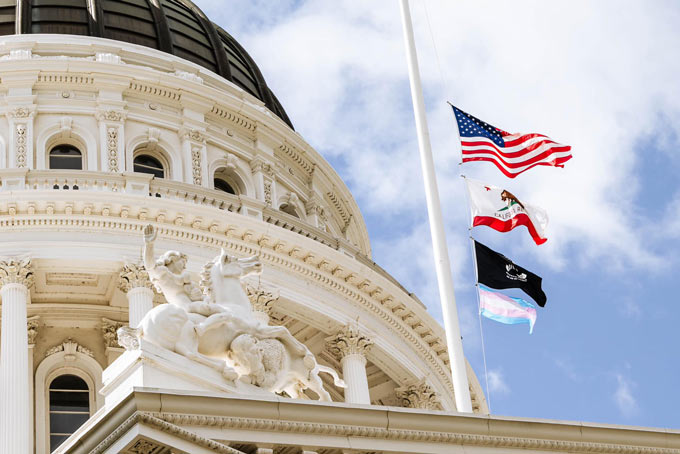 California Proudly Displays Flag at the State Capitol Celebrating Trans ...
